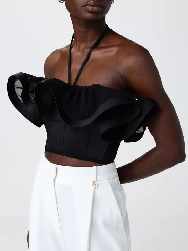 Elisabetta Franchi Crêpe Top With Ruffles