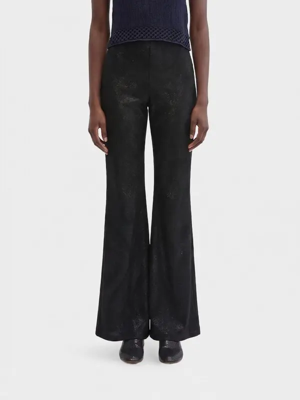 MARGHERITA MACCAPANI Easy Flared Trousers In Organic Cotton Blend