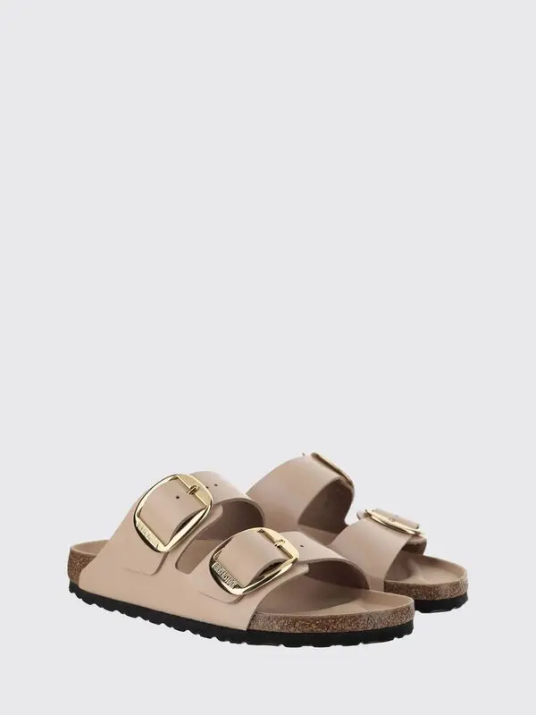BIRKENSTOCK Arizona Big Buckle Brushed Leather Sandals - Beige