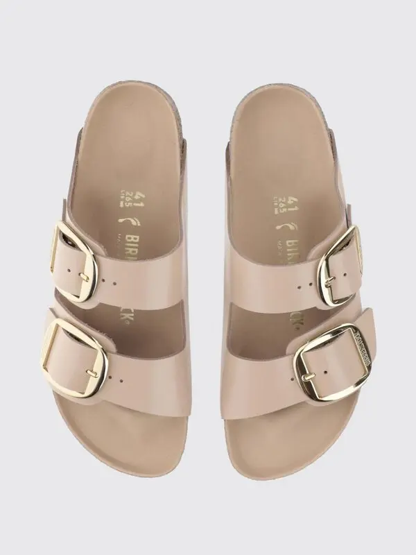 BIRKENSTOCK Arizona Big Buckle Brushed Leather Sandals - Beige