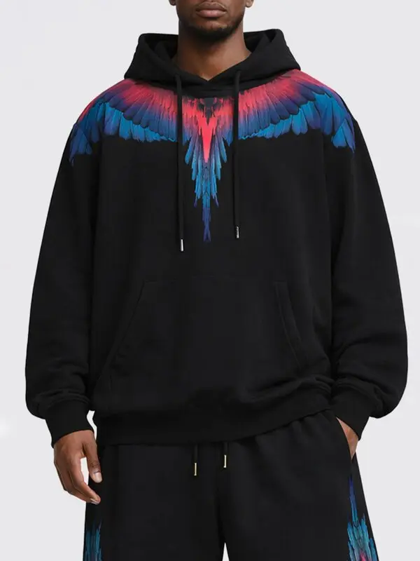 COUNTY OF MILAN Cotton Icon Wings Logo Hooded Sweatshirt