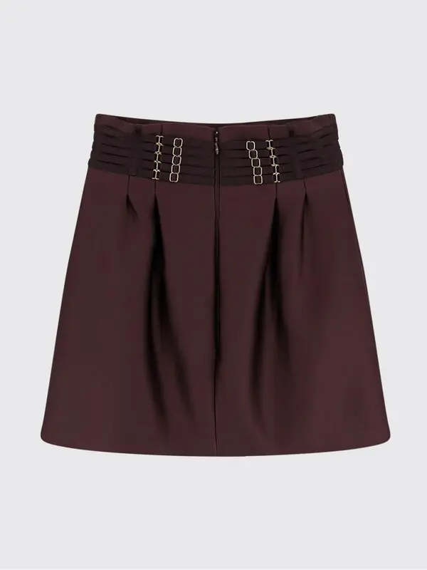 Elisabetta Franchi Polyester Skirt With Webbing - Brown