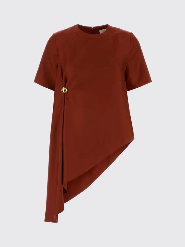 Loulou De Saison Silk Asymmetric Top - Red