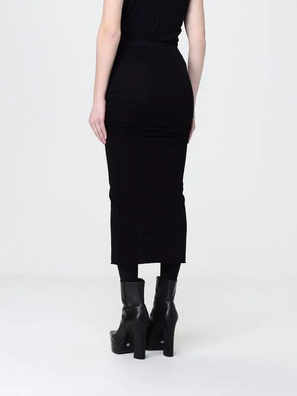 Rick Owens Cotton Midi Skirt With Drawstring