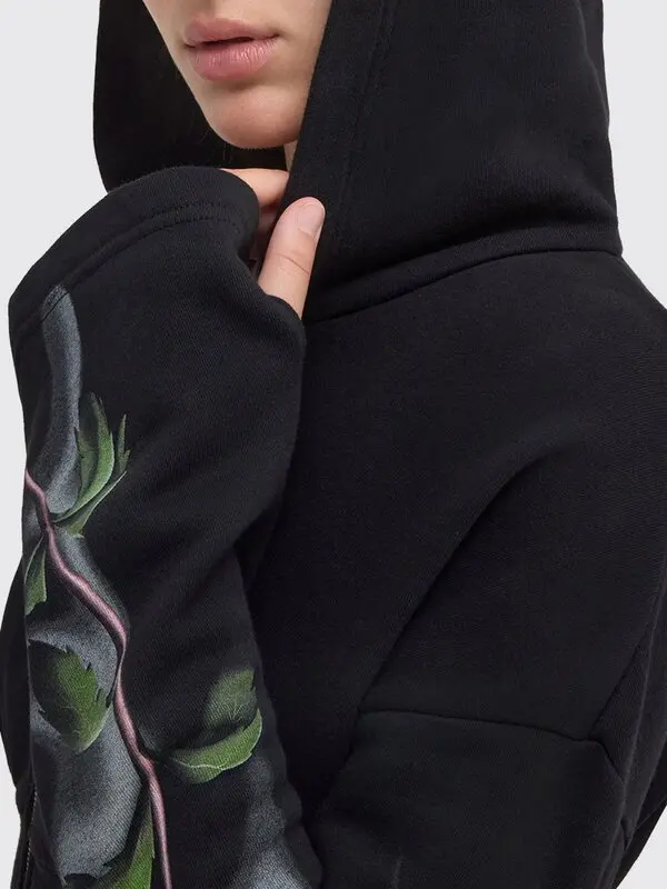 MARGHERITA MACCAPANI Floral Cotton Zip-up Hoodie