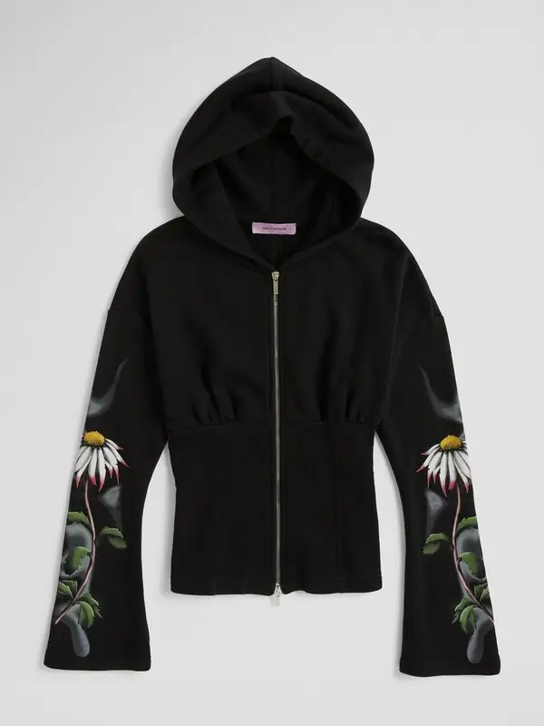 MARGHERITA MACCAPANI Floral Cotton Zip-up Hoodie