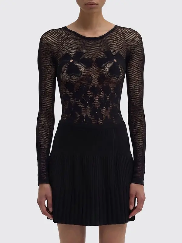 MARGHERITA MACCAPANI Sheer Floral Mesh Bodysuit