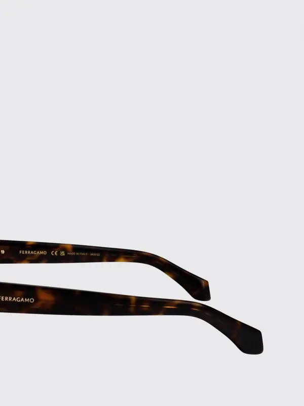 FERRAGAMO Oval Cat-eye Sunglasses In Acetate With Logo Lettering - Brown
