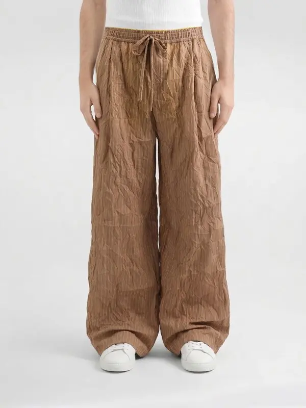 Dolce & Gabbana Pin Cotton Blend Wide Leg Trousers - Striped