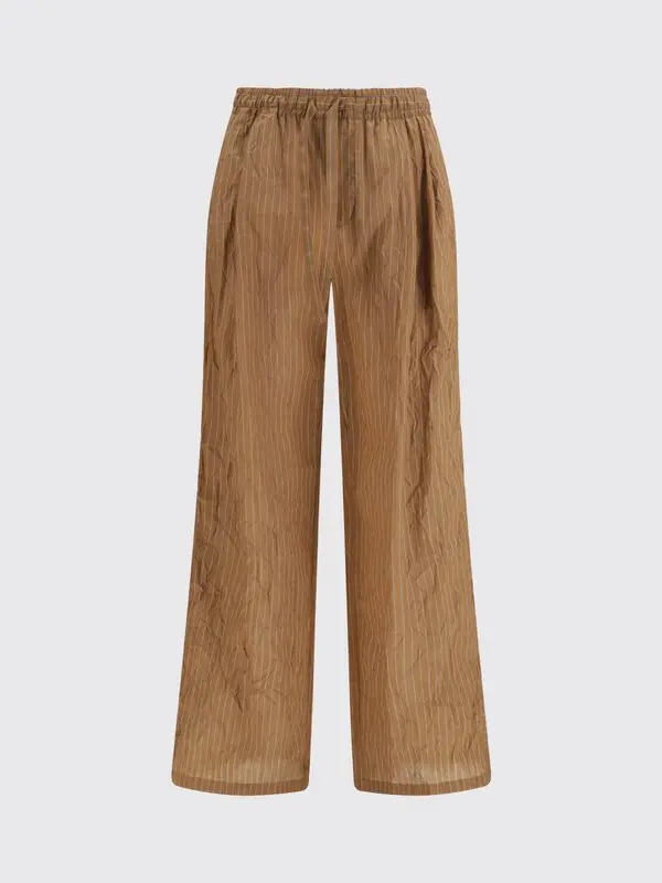 Dolce & Gabbana Pin Cotton Blend Wide Leg Trousers - Striped