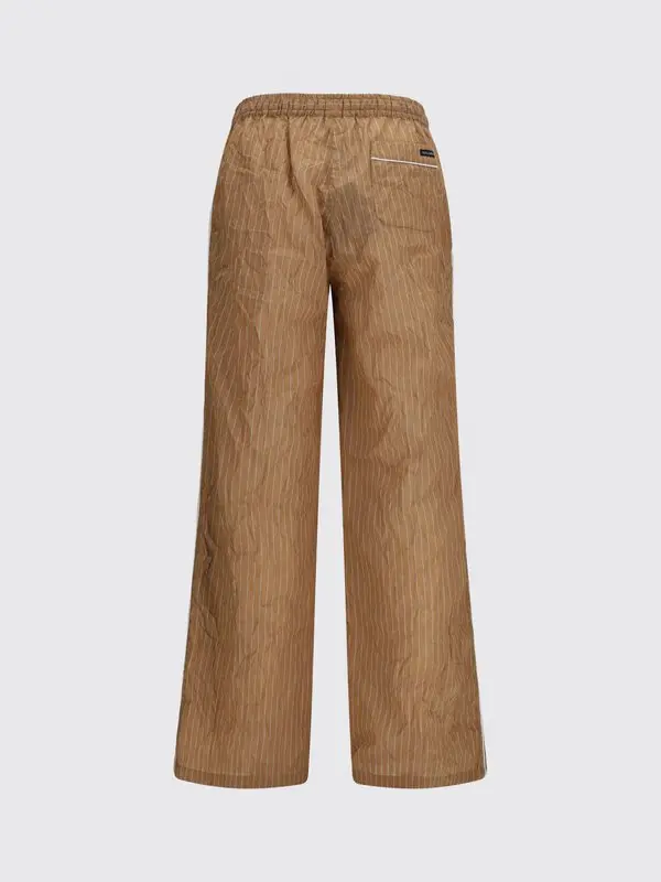 Dolce & Gabbana Pin Cotton Blend Wide Leg Trousers - Striped