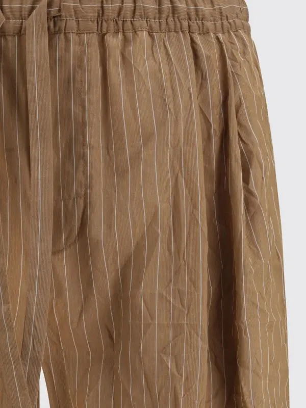 Dolce & Gabbana Pin Cotton Blend Wide Leg Trousers - Striped