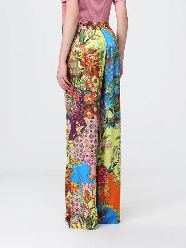 Liu Jo Graphic Print Satin Palazzo Trousers