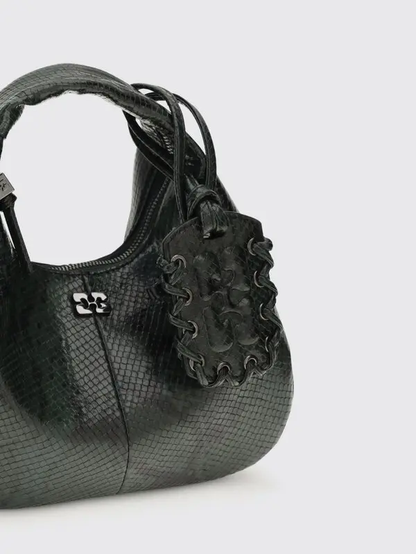 GANNI Recycled Polyester Blend Python Print Hobo Bag