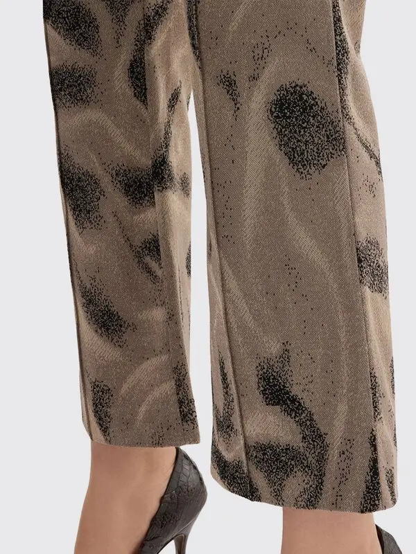 MARGHERITA MACCAPANI Printed Cotton Blend Flared Trousers