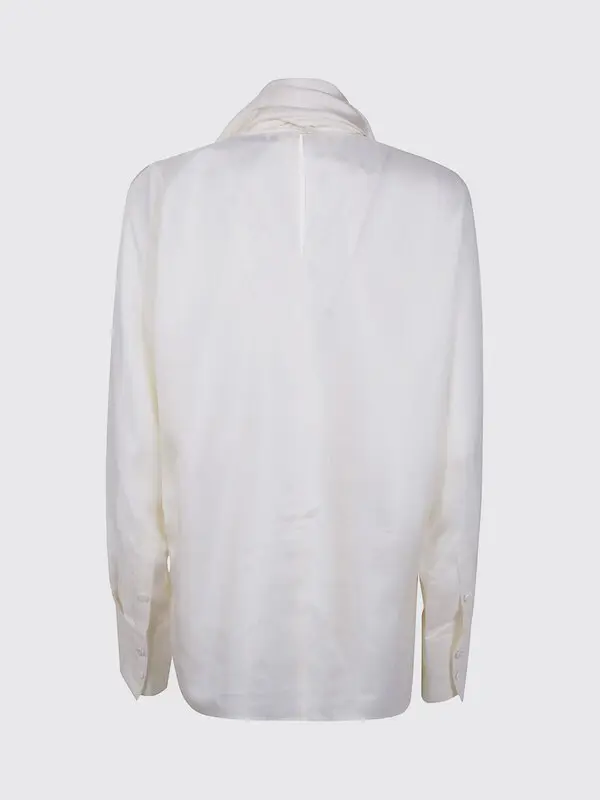 RÓHE Silk Draped Blouse - Cream