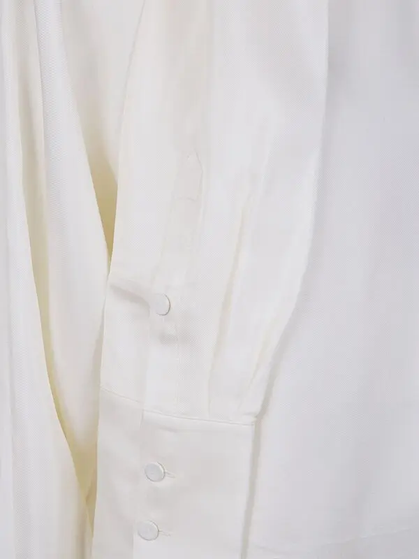 RÓHE Silk Draped Blouse - Cream