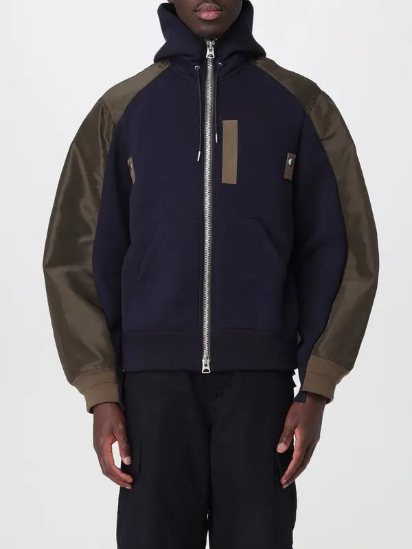 Sacai Cotton Blend Hoodie - Navy