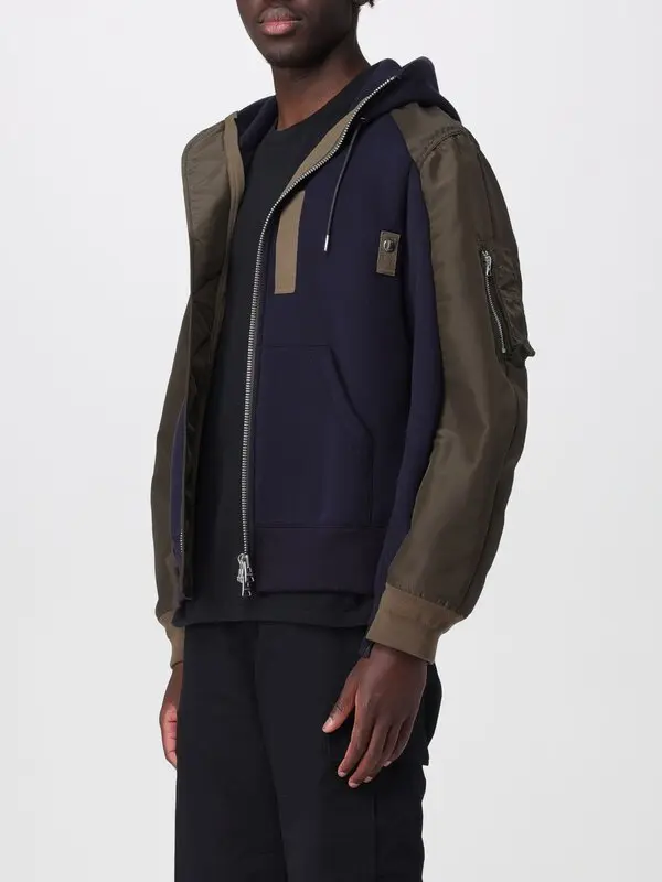 Sacai Cotton Blend Hoodie - Navy