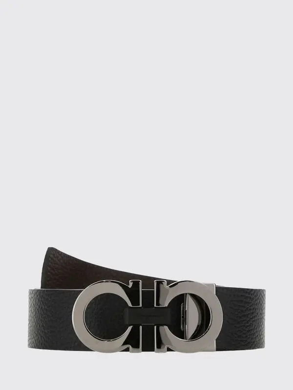 FERRAGAMO Grained Leather Belt With Gancini Buckle