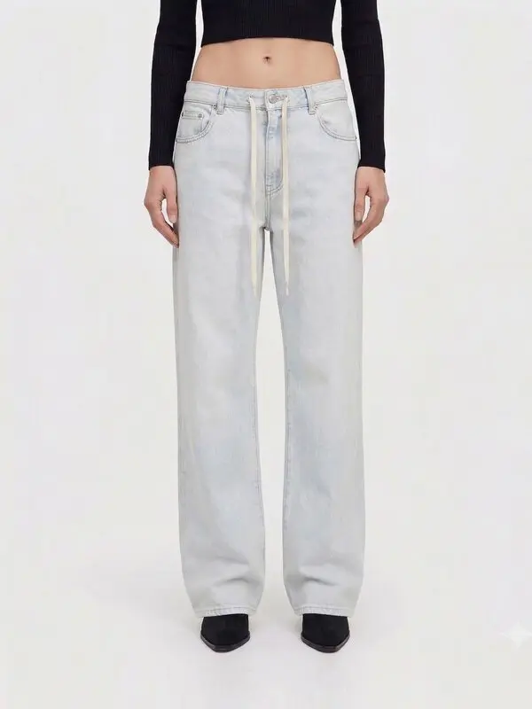 MAISON MARGIELA Drawstring Stretch Denim Straight Jeans