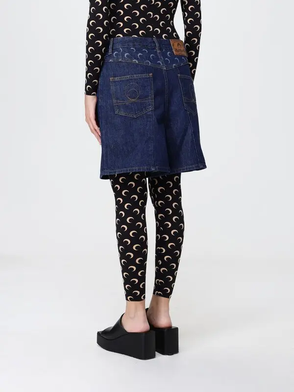 MARINE SERRE Cotton Denim Shorts