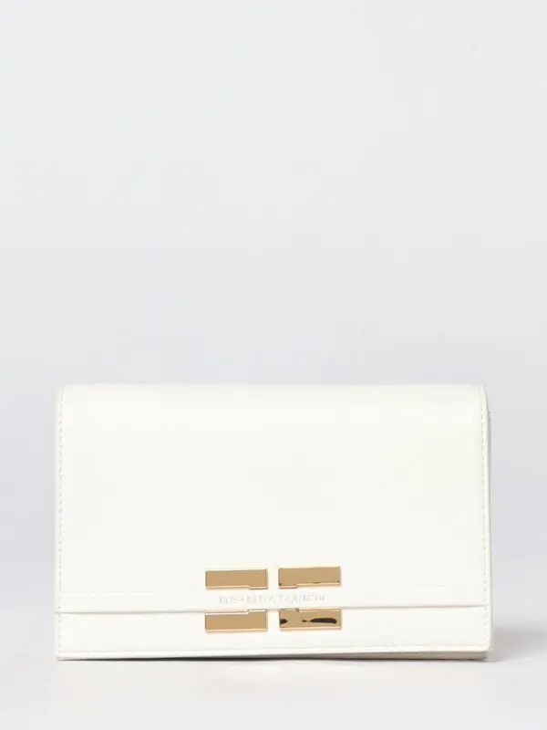 Elisabetta Franchi Grained Faux Leather Bag - White