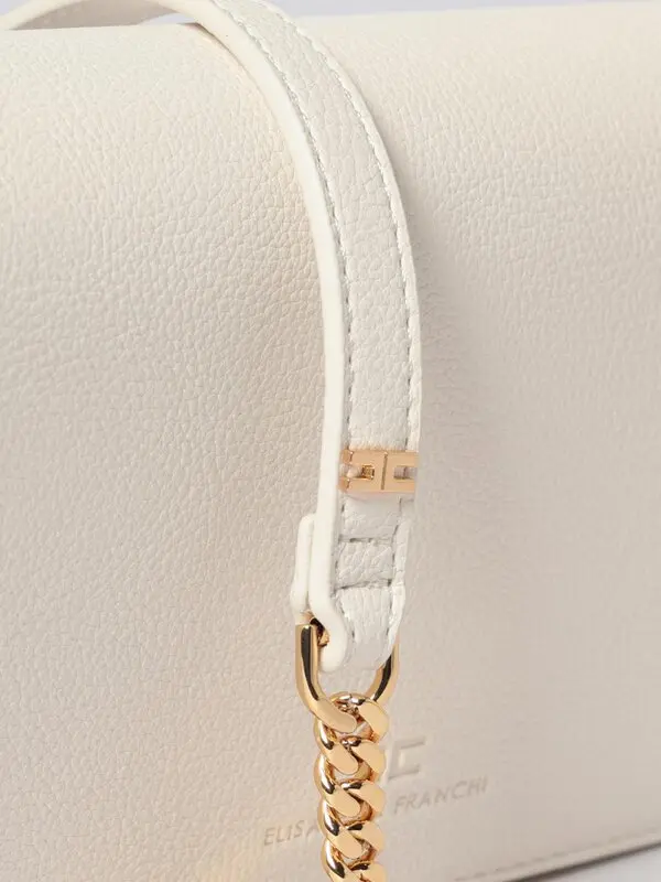 Elisabetta Franchi Grained Faux Leather Bag - White