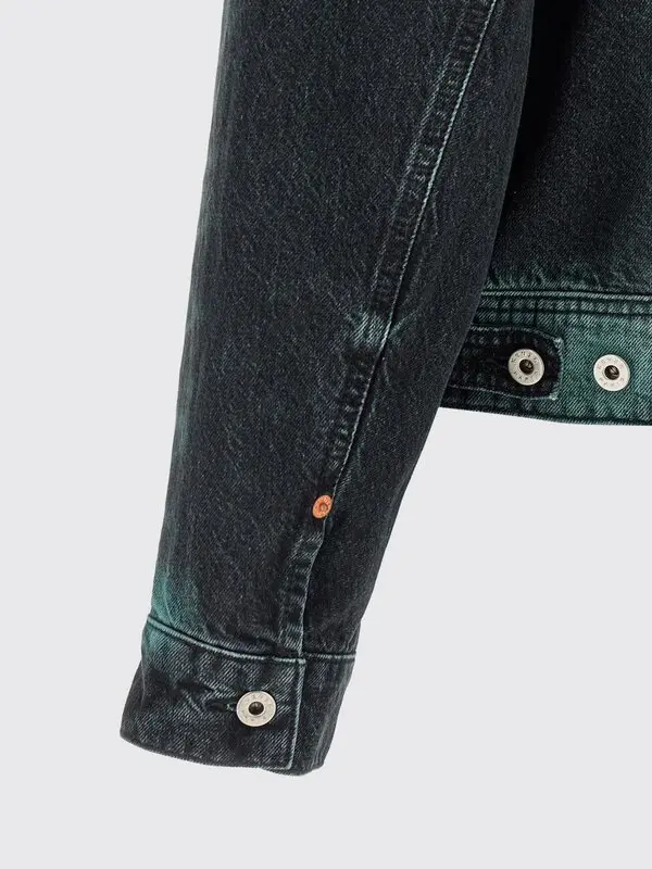 Kenzo Cotton Denim Jacket With Contrasting Logo - Grey