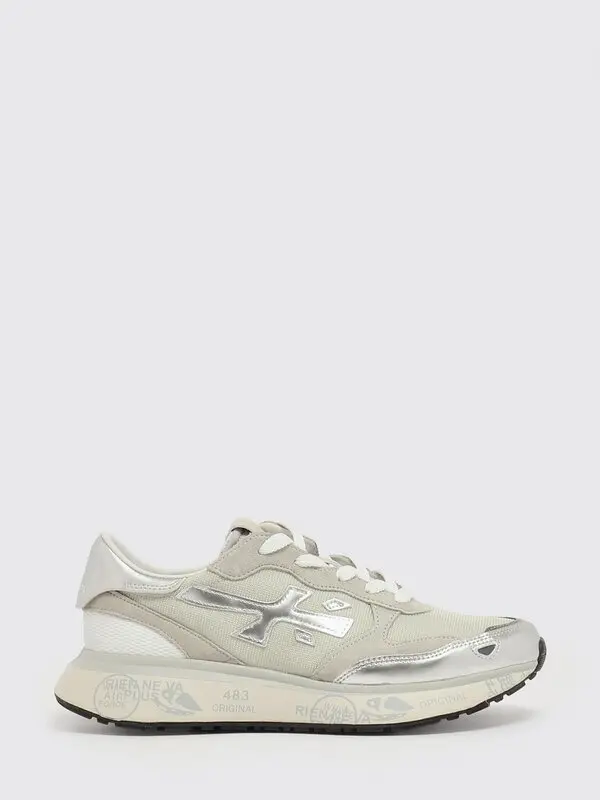 Premiata Lauryn Leather And Mesh Sneakers - Grey