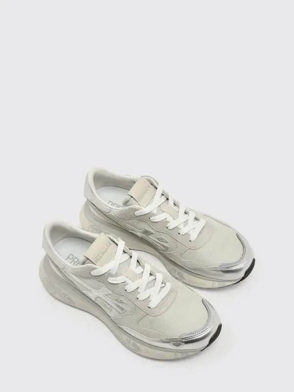 Premiata Lauryn Leather And Mesh Sneakers - Grey