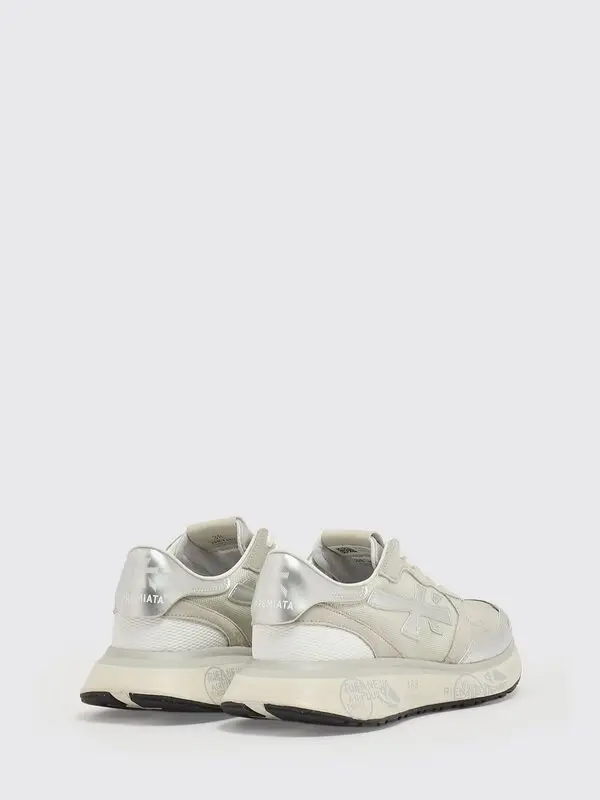 Premiata Lauryn Leather And Mesh Sneakers - Grey