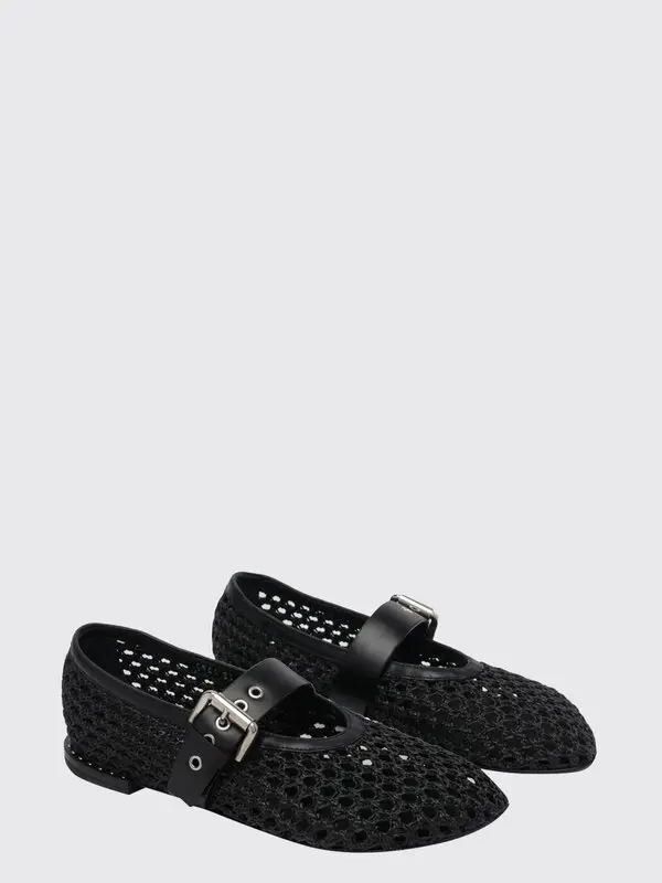 Premiata Crochet Raffia Mary Jane Flats