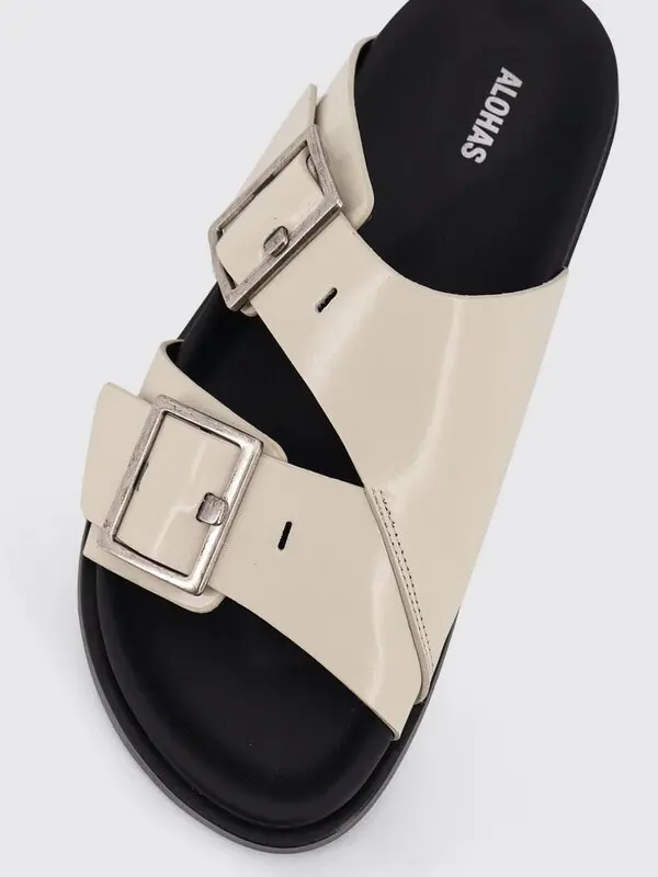 ALOHAS Brushed Leather Alba Sandals - White