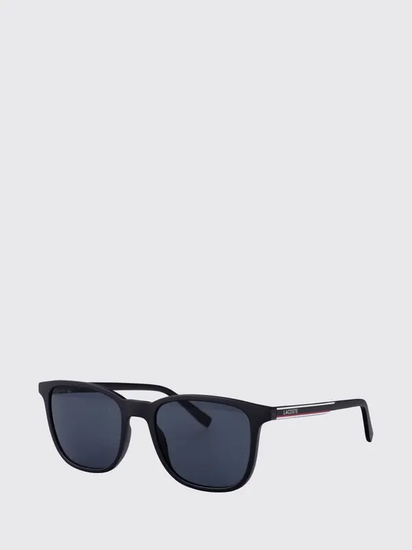 Lacoste Rectangular Frame Aviator Sunglasses In Acetate With Dark Lenses