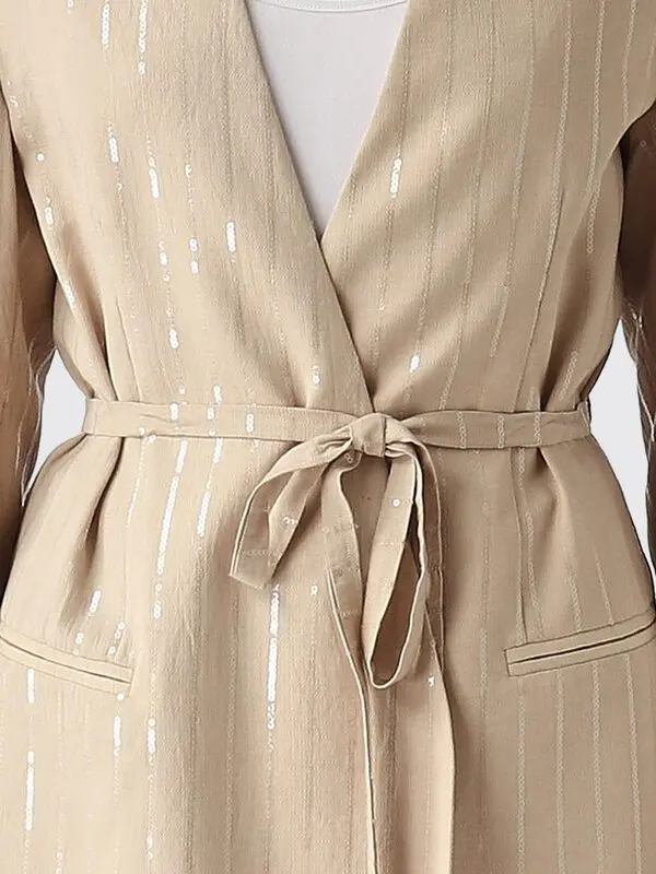 MEIMEIJ Viscose Robe Blazer With Sequins