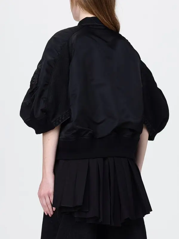 Sacai Denim And Nylon Jacket - Black