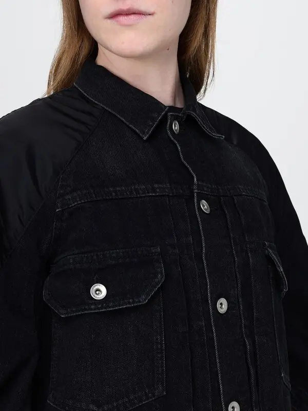 Sacai Denim And Nylon Jacket - Black