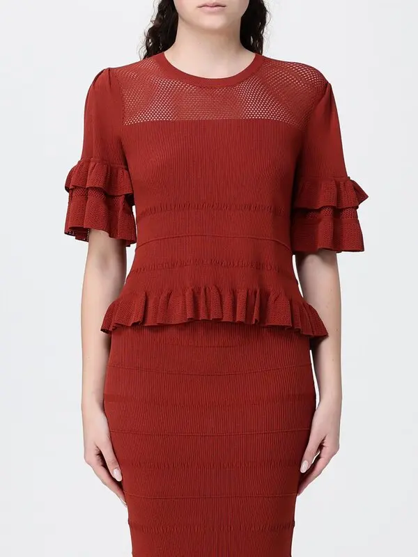 TWINSET Stretch Viscose Knit With Ruffles