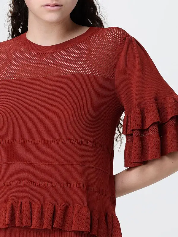 TWINSET Stretch Viscose Knit With Ruffles