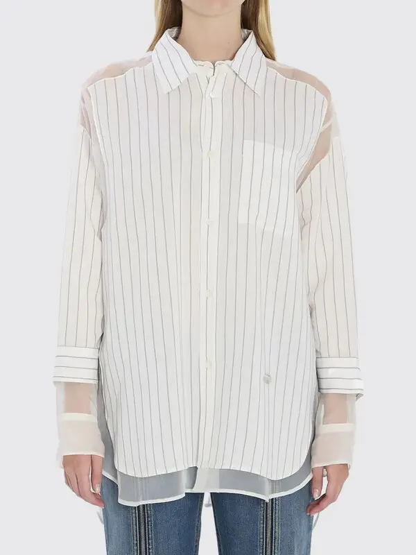JEAN PAUL GAULTIER Striped Shirt With Sheer Paneling