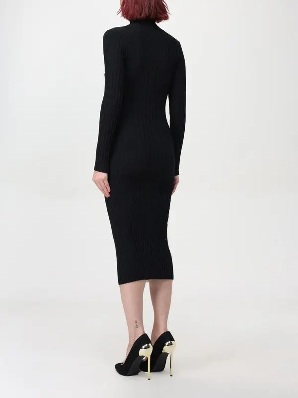 Elisabetta Franchi Ribbed Button-up Midi Dress