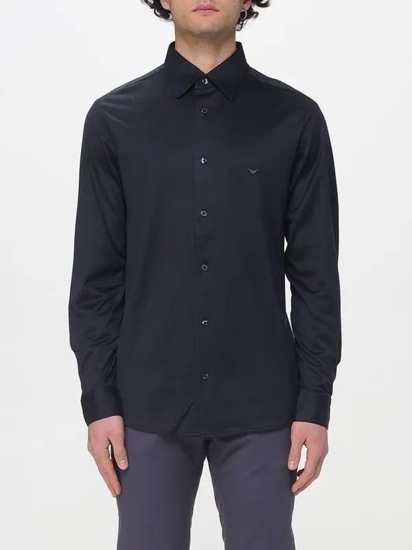 Emporio Armani Cotton Blend Shirt - Navy