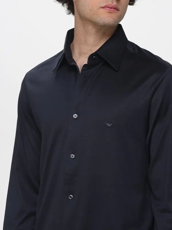 Emporio Armani Cotton Blend Shirt - Navy
