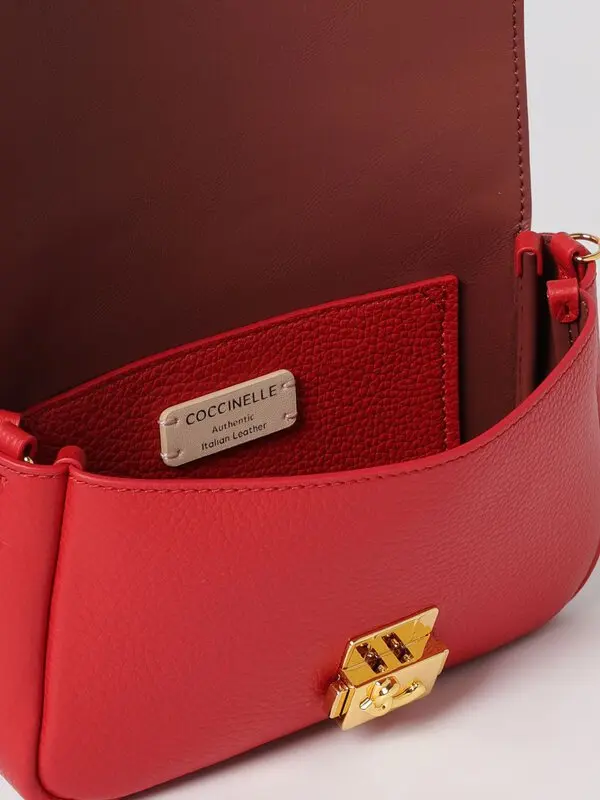 COCCINELLE Textured Leather Mini Bag - Red