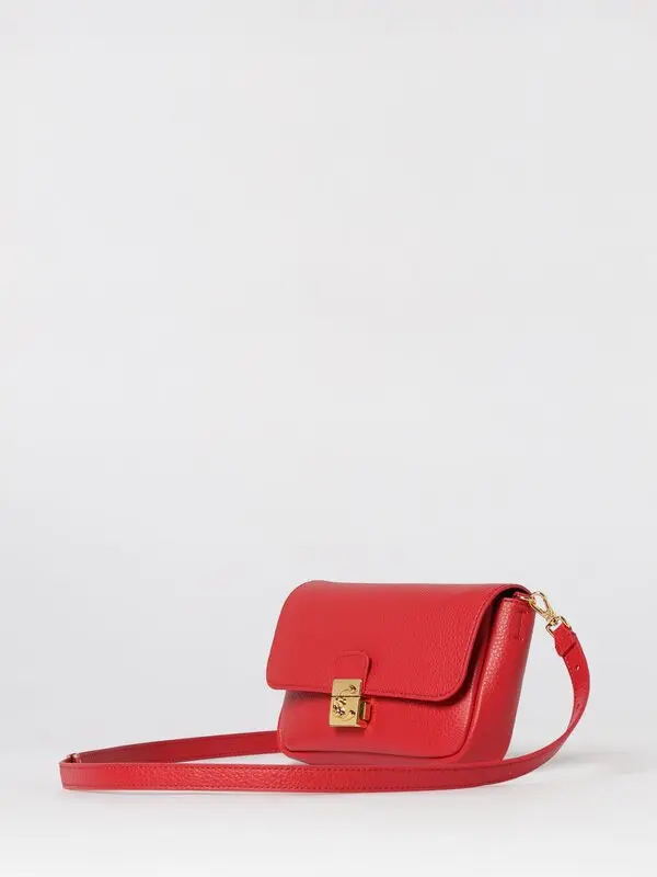 COCCINELLE Textured Leather Mini Bag - Red