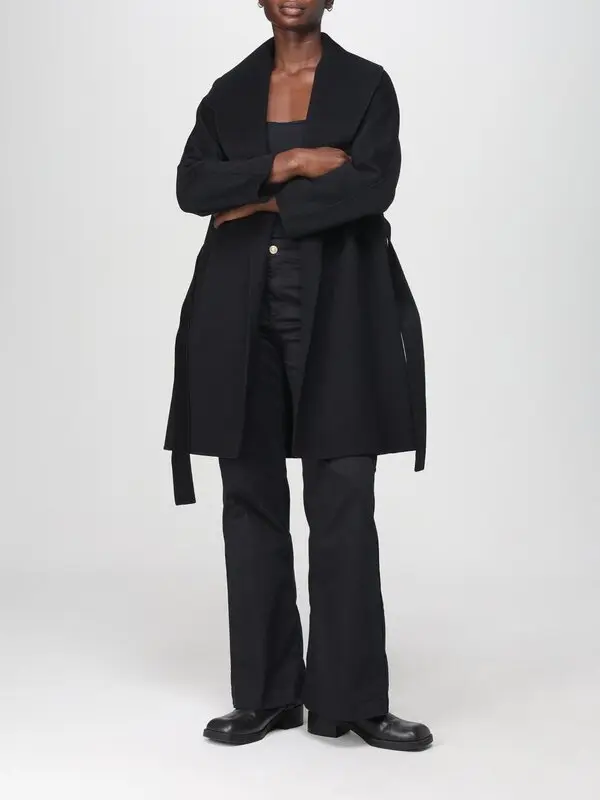 Max Mara Belted Wrap Coat - Black