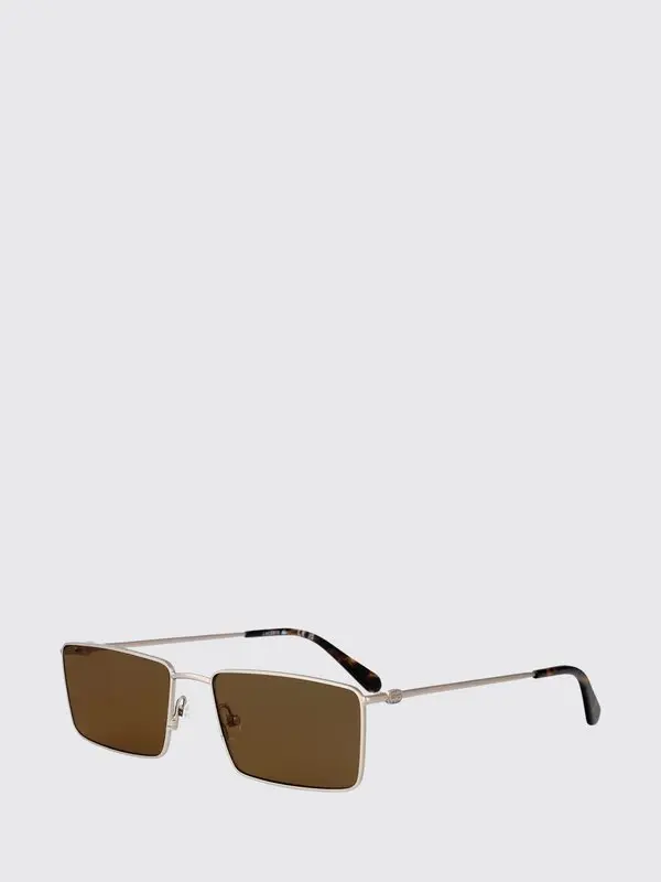 Lacoste Rectangle Metal Sunglasses With Embossed Logo And Amber Lenses - Brown