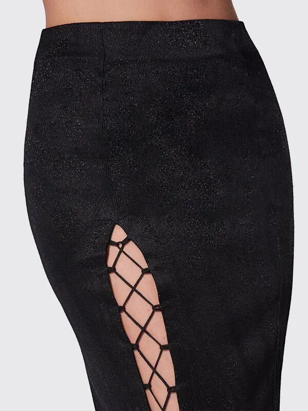 MARGHERITA MACCAPANI Glitter Cotton Blend Pencil Skirt