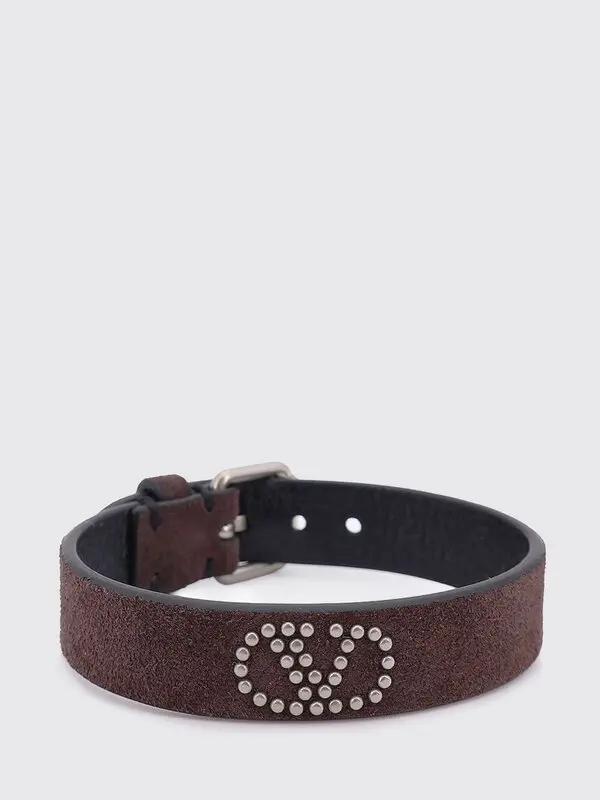 Valentino Garavani Vlogo Suede Bracelet With Studs